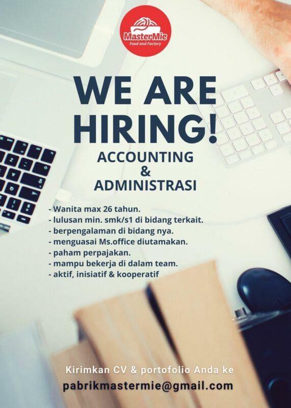 Lowongan Kerja Accounting Administrasi Di Master Mie Lokerbandung Id