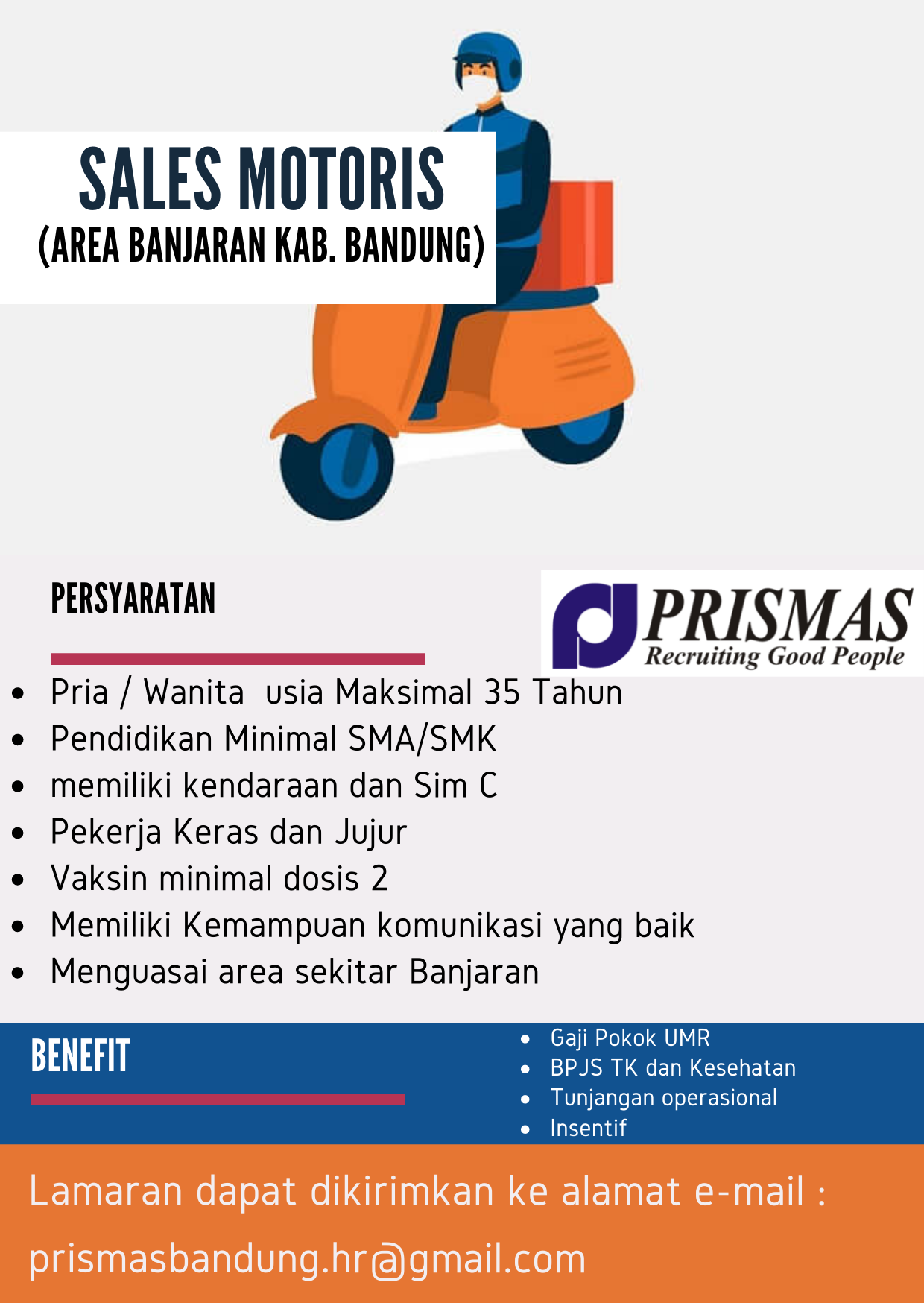Lowongan Kerja Sales Motoris di PT. Prismas Jamintara - LokerBandung.id