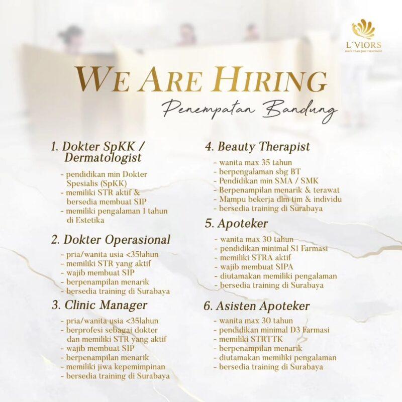 Lowongan Kerja Dokter SpKK/Dermatologist - Dokter Operasional - Clinic Manager - Beauty ...