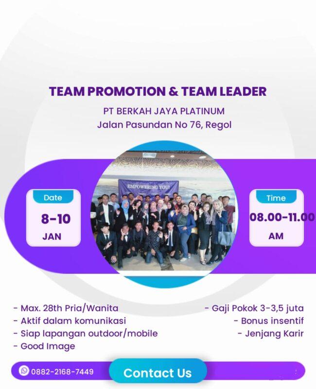 Lowongan Kerja Team Promotion & Team Leader di PT. Berkah Jaya ... Lowongan Kerja Team Promotion & Team Leader di PT. Berkah Jaya ...