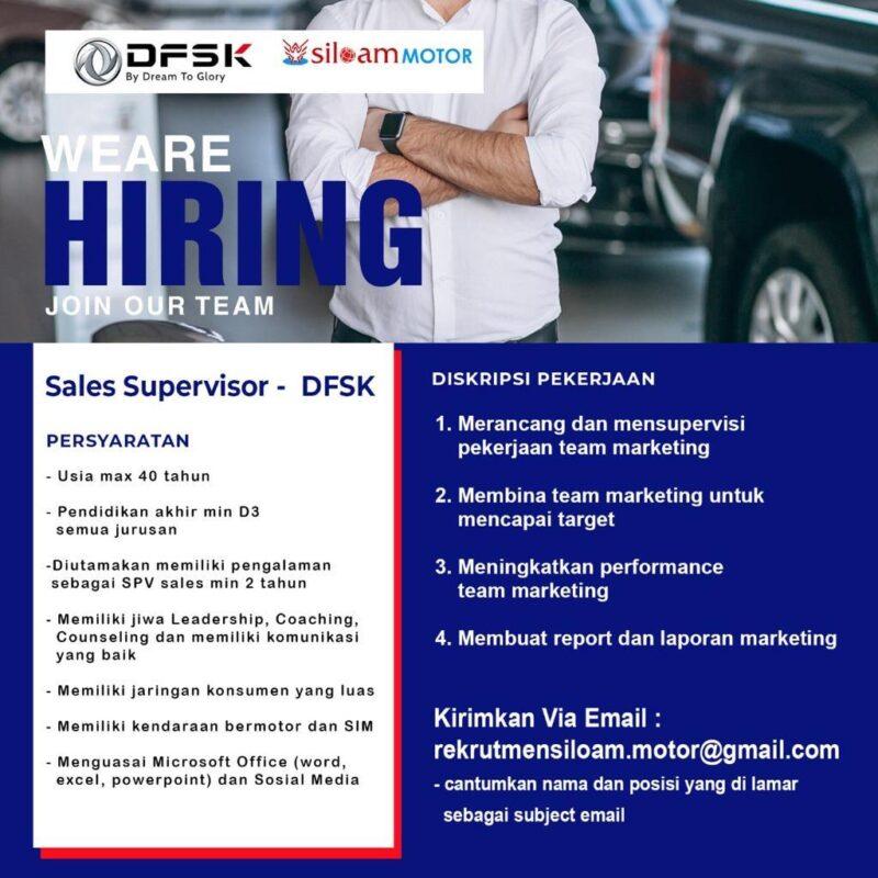 Lowongan Kerja Sales Supervisor Dfsk Marketing Communication Sales