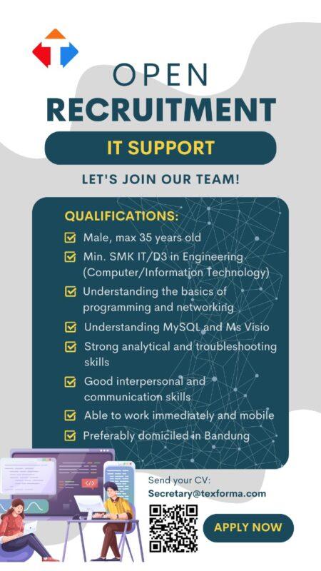 Lowongan Kerja IT Support di PT. Texforma Teknologi Indonesia ...