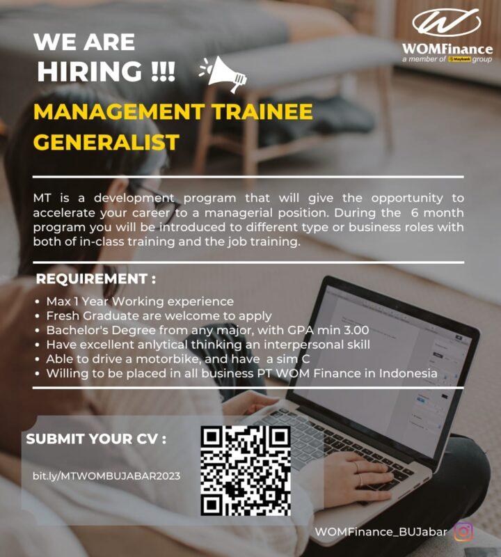 Lowongan Kerja Management Trainee (MT) Generalist di PT. WOM Finance - LokerBandung.id
