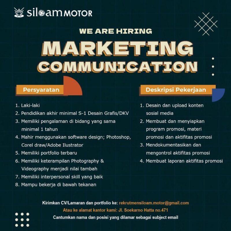 Lowongan Kerja Marketing Communication - Sales Consultant - Sales Counter di PT. Siloam Motor ...