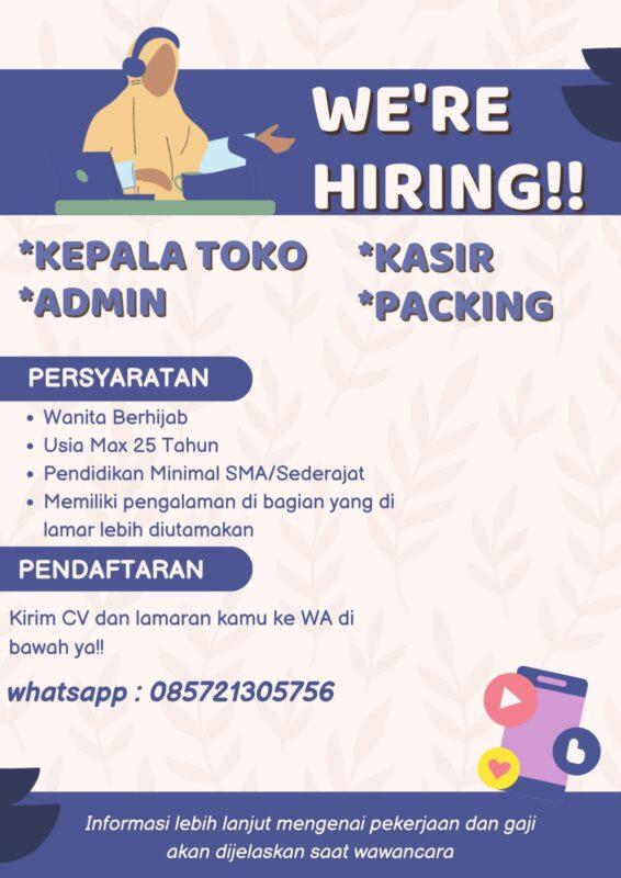 Lowongan Kerja Kepala Grosir - Admin - Kasir - Packing di Toko Pada Berkah Grosir - LokerBandung.id