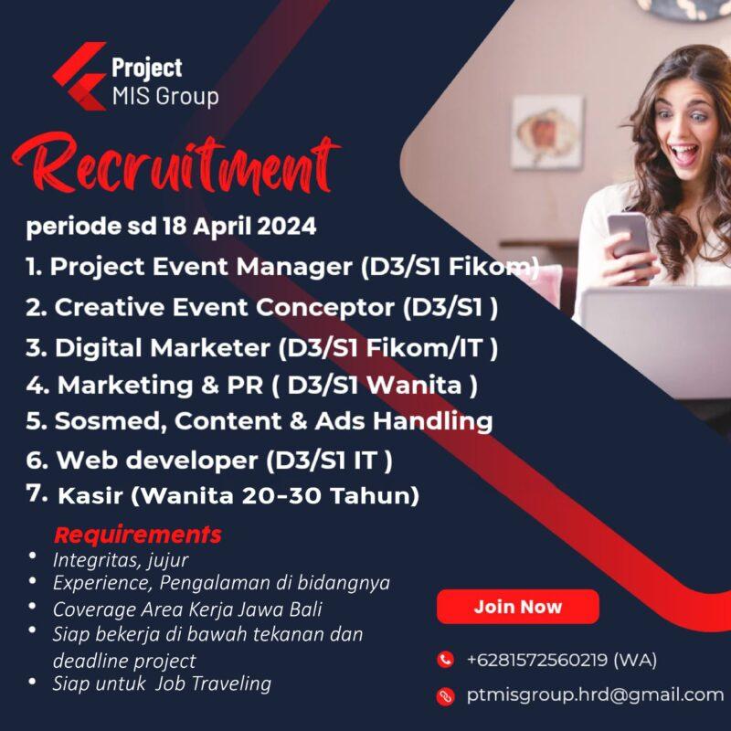 Lowongan Kerja Project Event Manager - Creative Event Conceptor ...