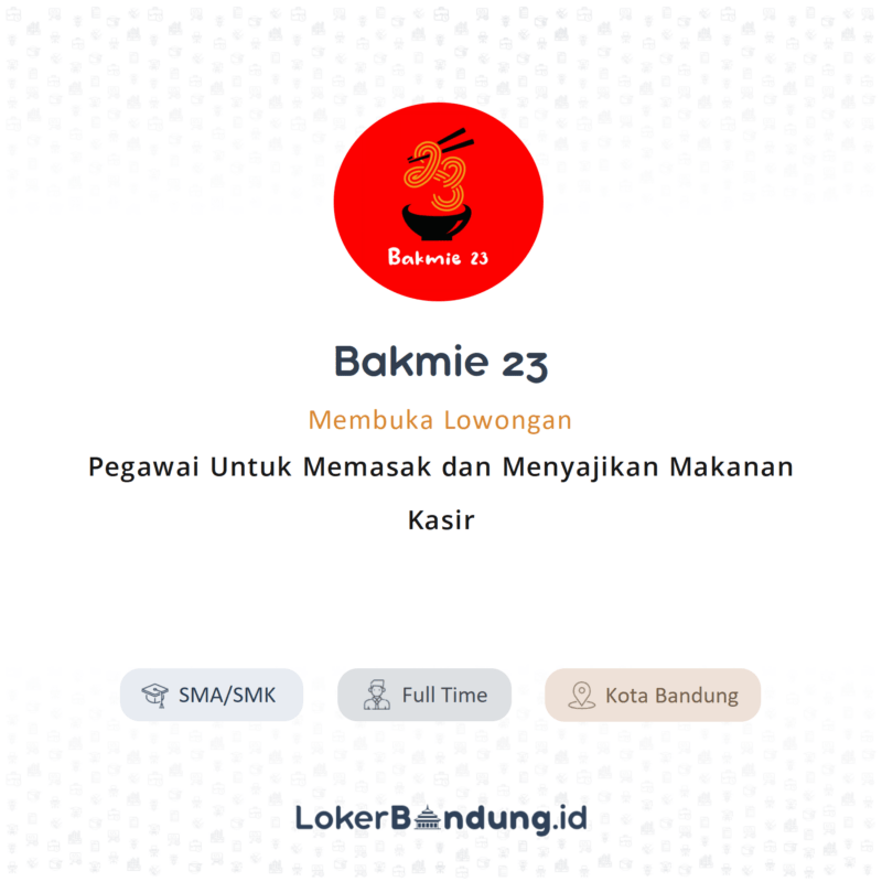 Lowongan Kerja Pegawai Untuk Memasak dan Menyajikan Makanan - Kasir di ...