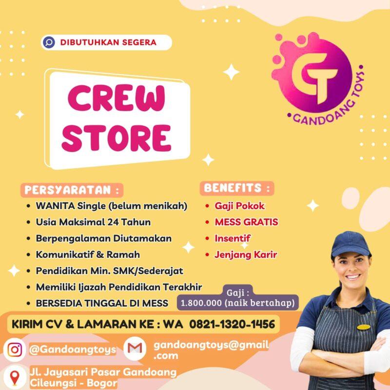 Lowongan Kerja Crew Store di Gandoang Toys - LokerBandung.id