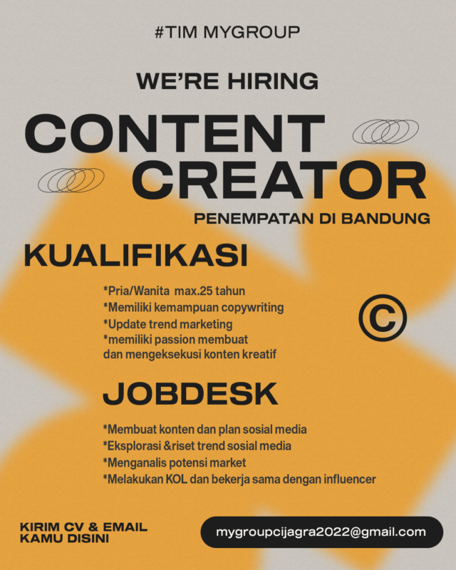 Lowongan Kerja Content Creator di MYGroup - LokerBandung.id