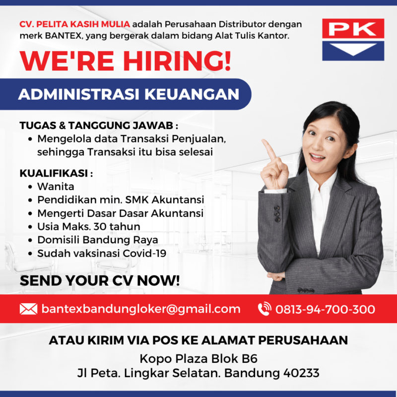 Lowongan Kerja Administrasi Keuangan di CV. Pelita Kasih Mulia ...