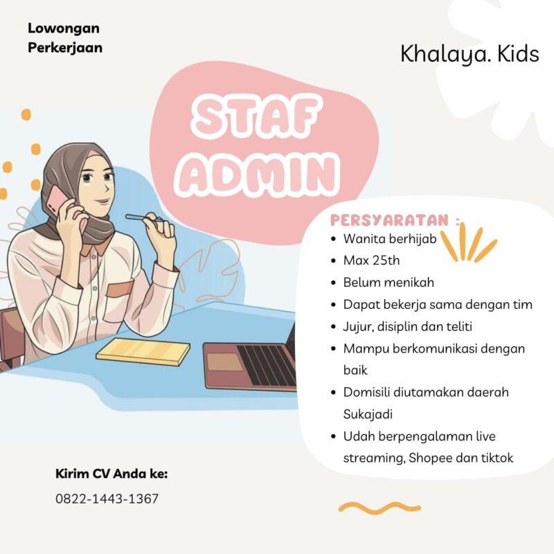 Lowongan Kerja Admin Onlineshop & Live Streaming di Khalaya Kids ...