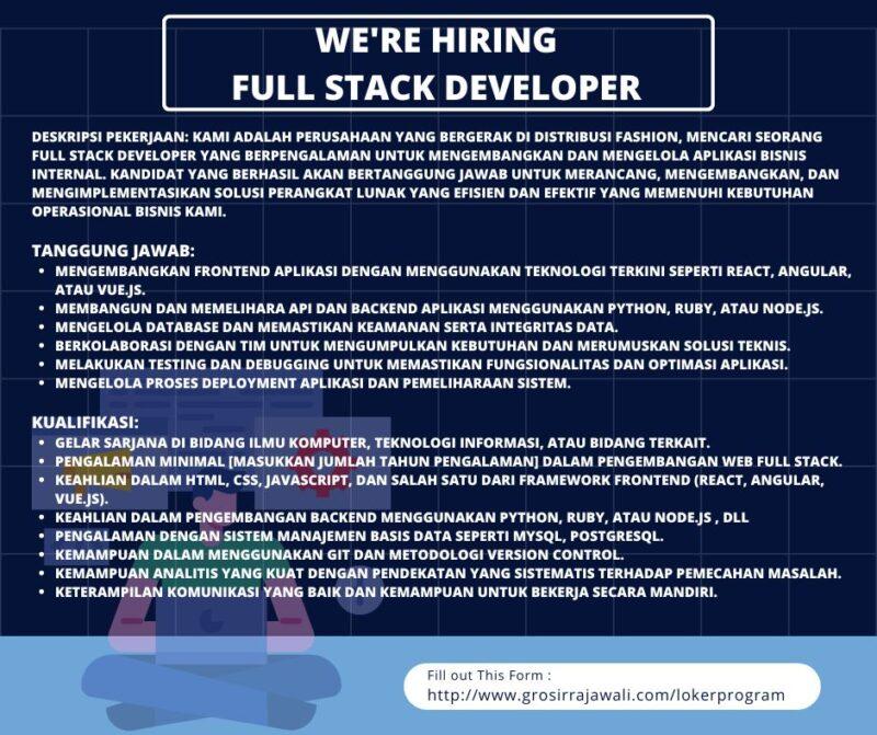 Lowongan Kerja Full Stack Developer di RCB Bandung - LokerBandung.id