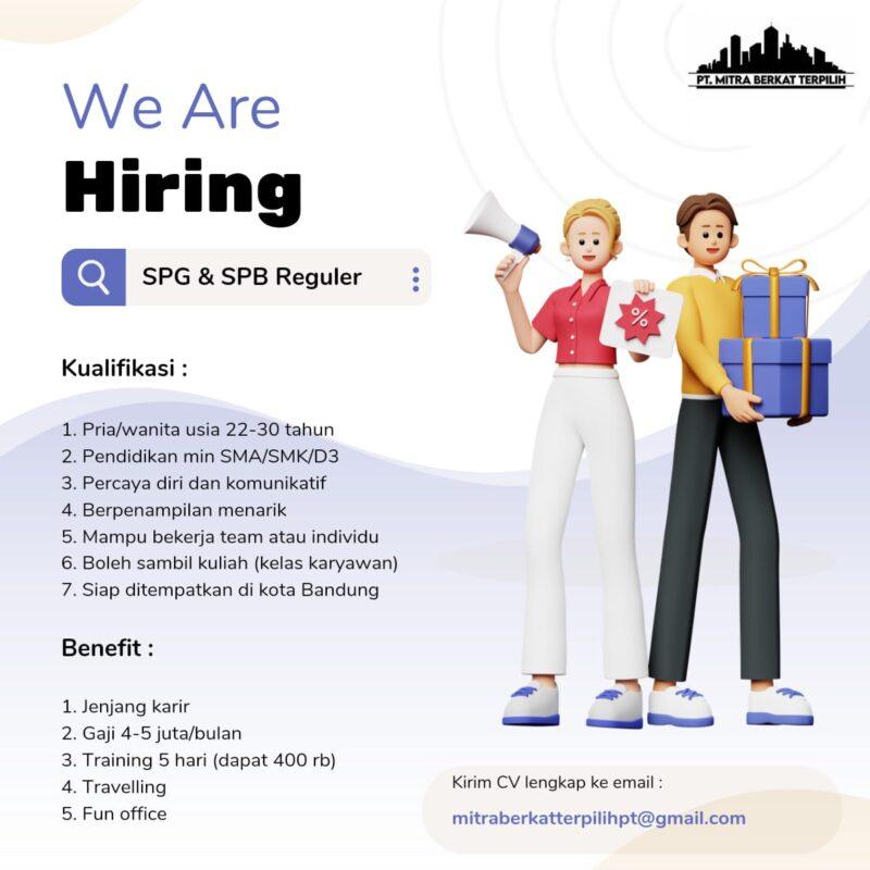 Lowongan Kerja SPG & SPB Reguler di PT. Mitra Berkat Terpilih - LokerBandung.id