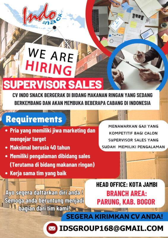 Lowongan Kerja Supervisor Sales di CV. Indo Snack - LokerBandung.id
