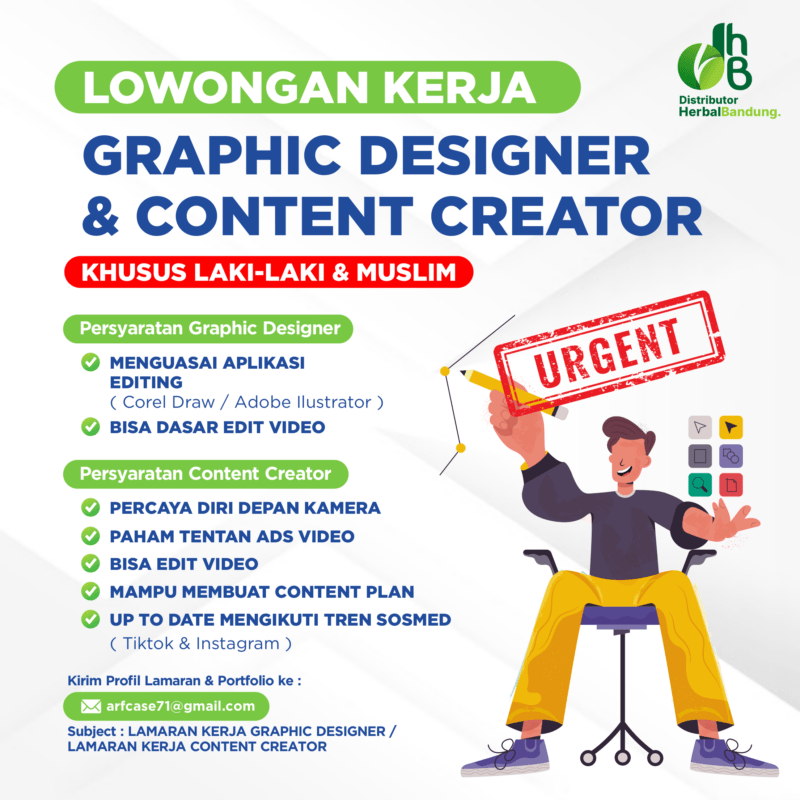 Lowongan Kerja Graphic Designer - Content Creator di Distributor Herbal Bandung - LokerBandung.id
