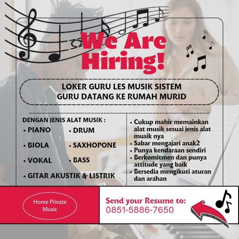 Lowongan Kerja Guru Les Musik di Home Private Music - LokerBandung.id