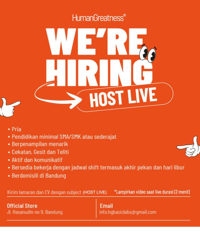 Lowongan Kerja Host Live di Human Greatness - LokerBandung.id