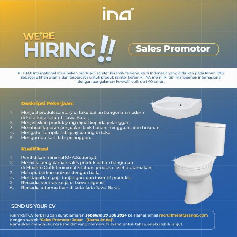Lowongan Kerja Sales Promotor di PT. INAX International - LokerBandung.id