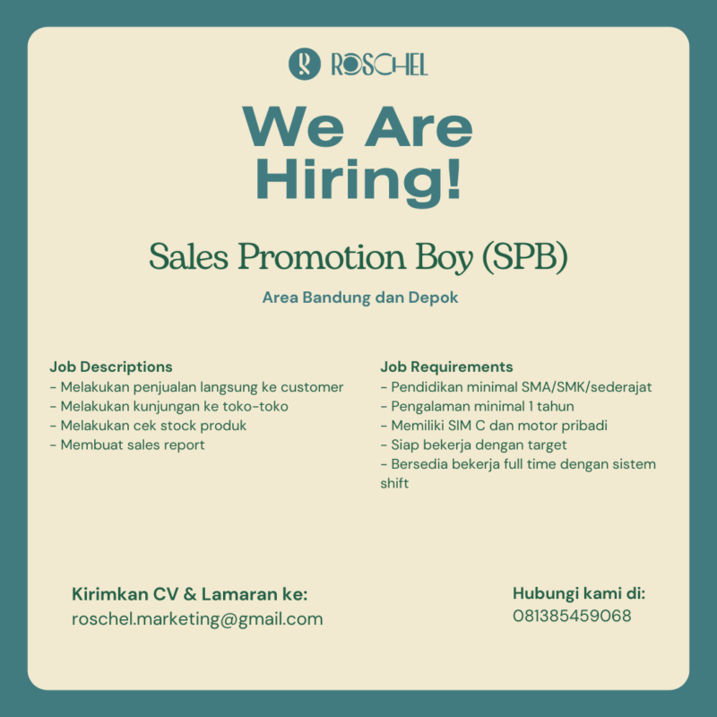 Lowongan Kerja Sales Promotion Boy (SPB) di Roschel - LokerBandung.id