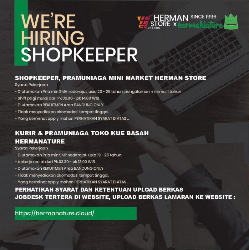 Lowongan Kerja Shopkeeper & Pramuniaga Mini Market Herman Store - Kurir & Pramuniaga Toko Kue ...
