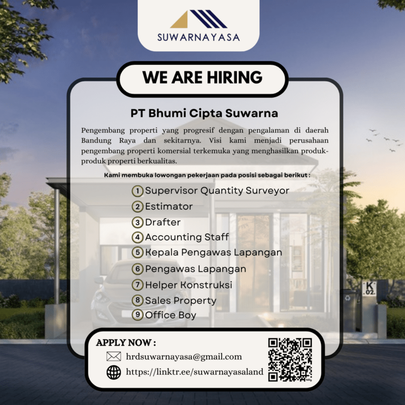 Lowongan Kerja Supervisor Quantity Surveyor - Estimator - Drafter - Accounting Staff - Kepala ...
