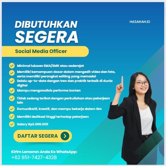 Lowongan Kerja Social Media Officer di PT. Hasanah Media Nusantara (Hasanah.id) - LokerBandung.id