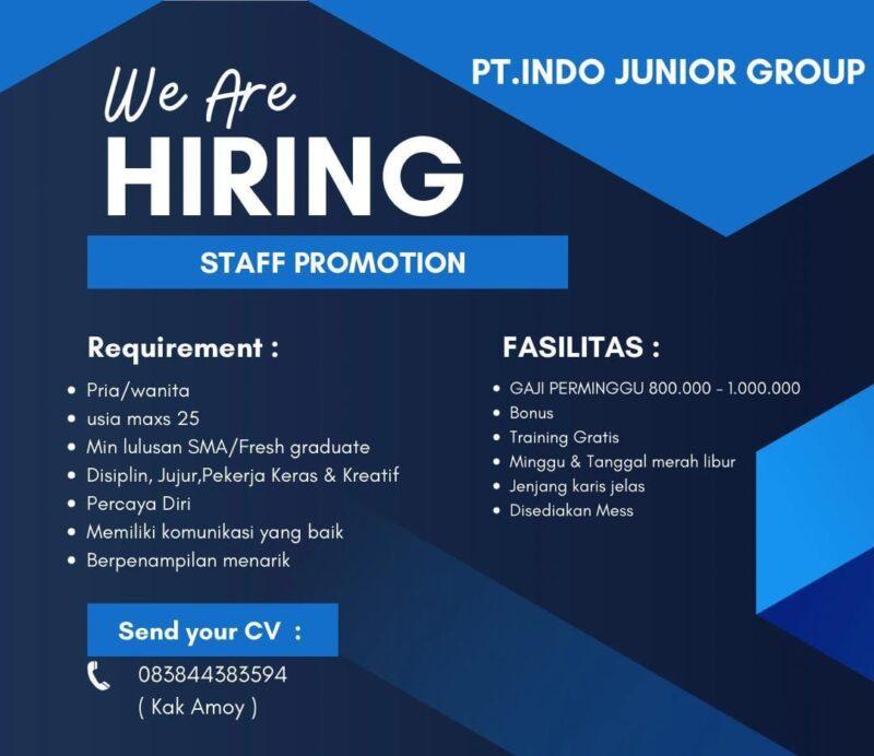Lowongan Kerja Staff Promotion di PT. Indo Junior Group - LokerBandung.id
