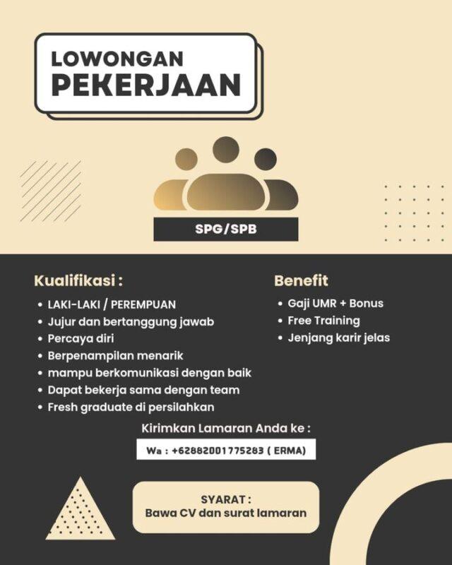 Lowongan Kerja SPG - SPB di PT. Indo Junior Grup - LokerBandung.id