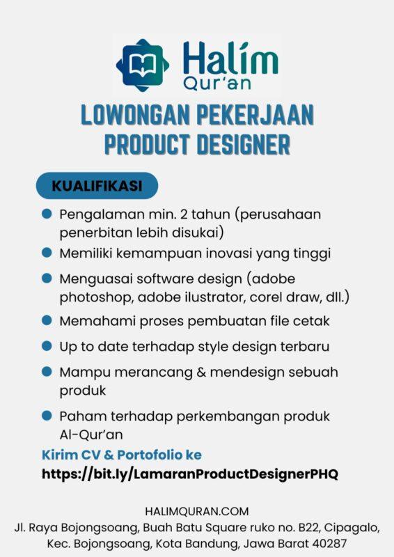 Lowongan Kerja Product Designer di CV. Penerbit Halim Qur'an ...