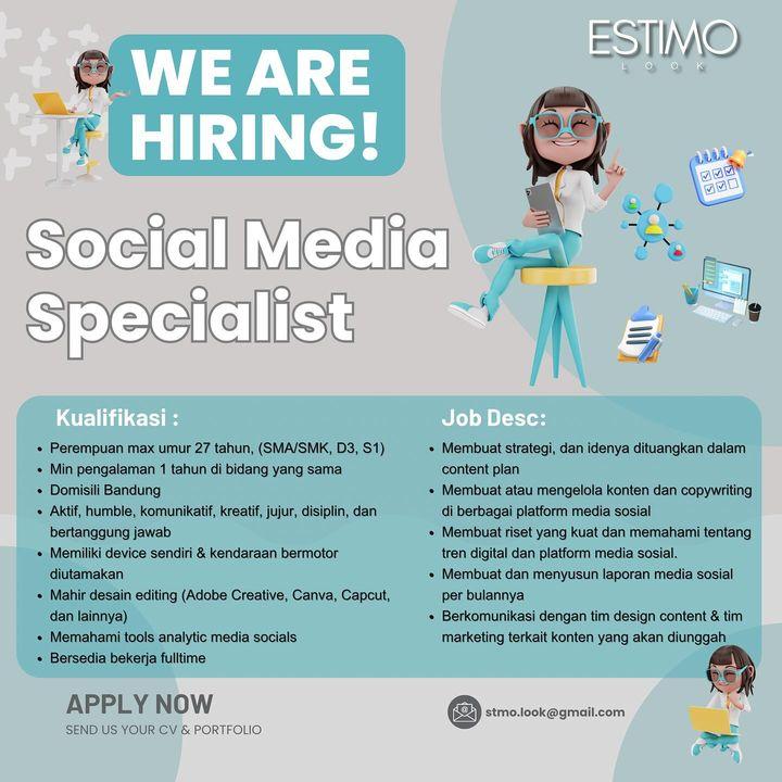 Lowongan Kerja Social Media Specialist di Estimo - LokerBandung.id