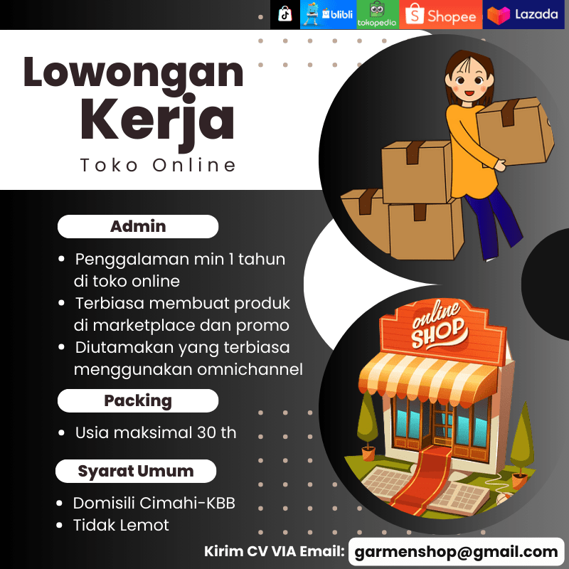 Lowongan Kerja Admin & Packing Toko Online di INstore - LokerBandung.id