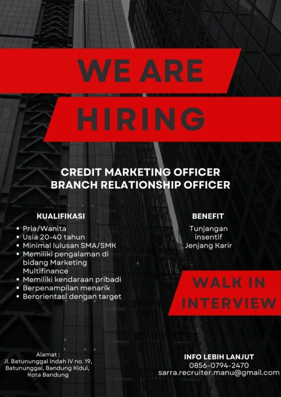 Lowongan Kerja Credit Marketing Officer - Branch Relationship Officer ...