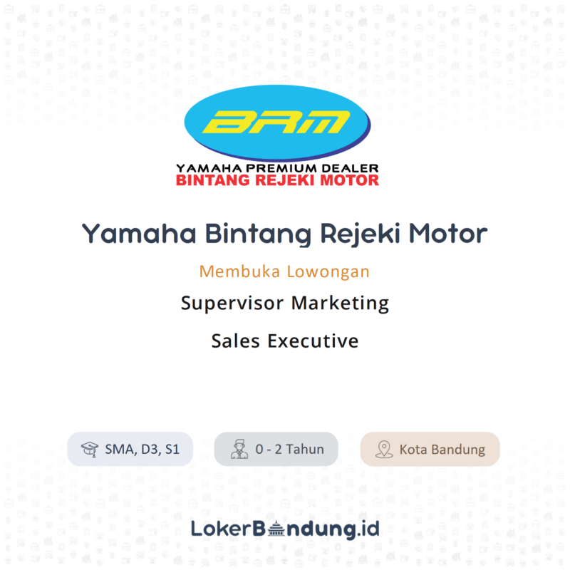 Lowongan Kerja Sales Executive di Yamaha Bintang Rejeki Motor ...