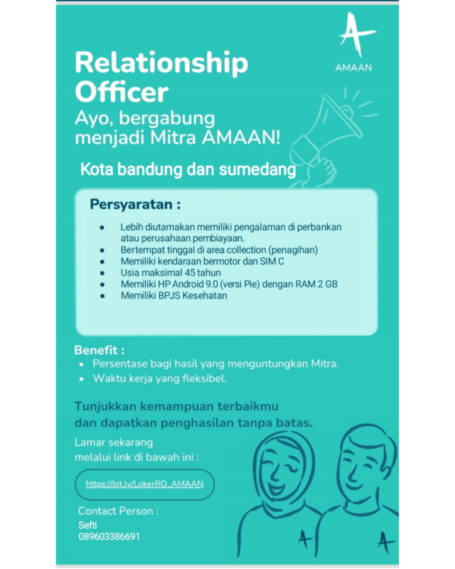 Lowongan Kerja Relationship Officer di PT. Amaan Indonesia Sejahtera - LokerBandung.id