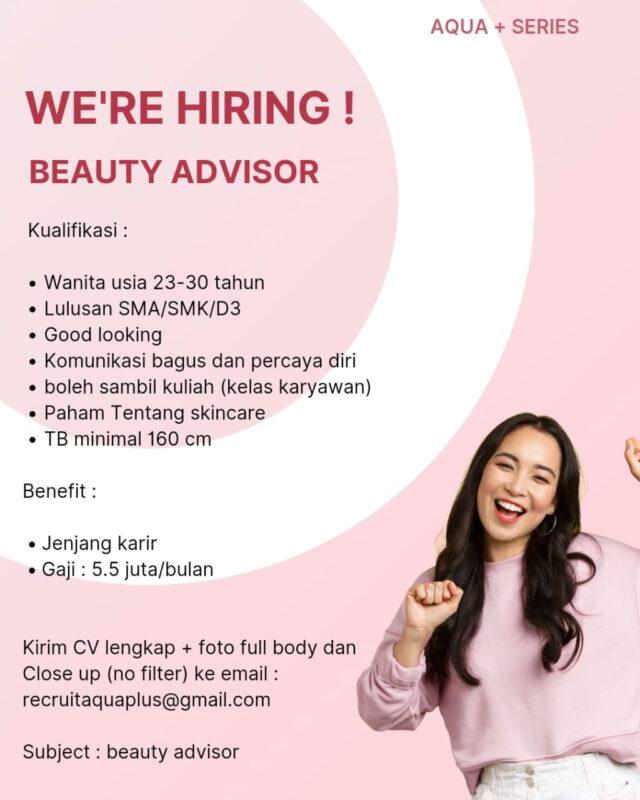 Lowongan Kerja Beauty Advisor di Aqua+ Series - LokerBandung.id