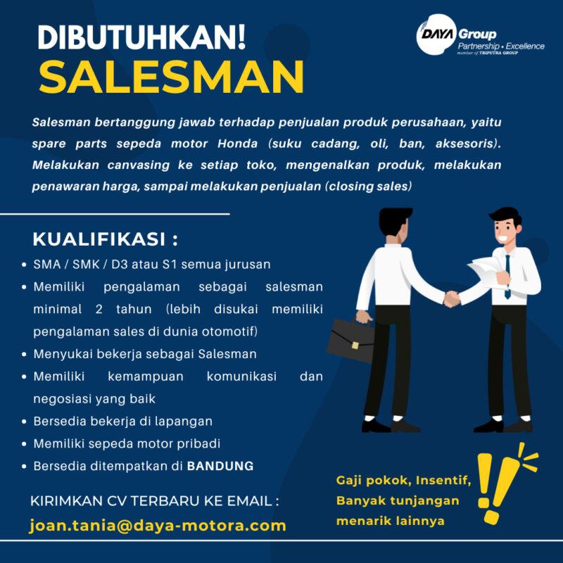 Lowongan Kerja Salesman di PT. Daya Adicipta Motora - LokerBandung.id Lowongan Kerja Salesman di PT. Daya Adicipta Motora - LokerBandung.id