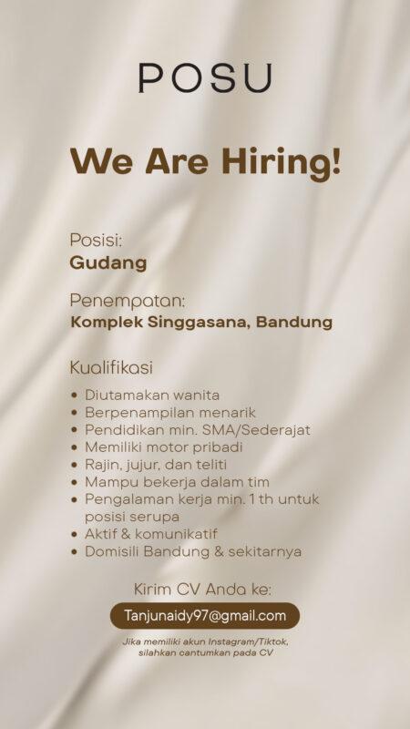 Lowongan Kerja Staff Gudang di Posu - LokerBandung.id
