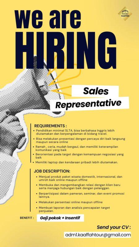 Lowongan Kerja Sales Representative di Kaaffah Royal Wisata - LokerBandung.id