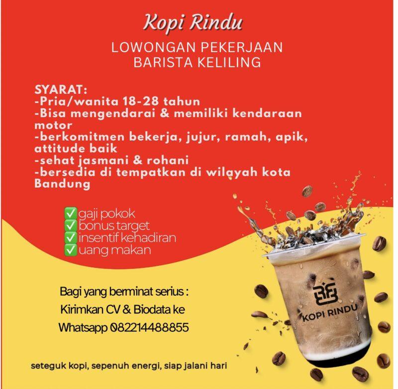 Lowongan Kerja Barista Keliling di Kopi Rindu - LokerBandung.id