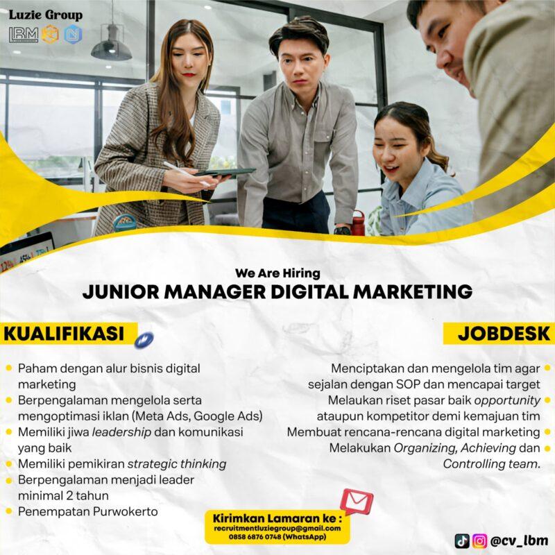 Lowongan Kerja Junior Manager Digital Marketing - Supervisor Digital ...