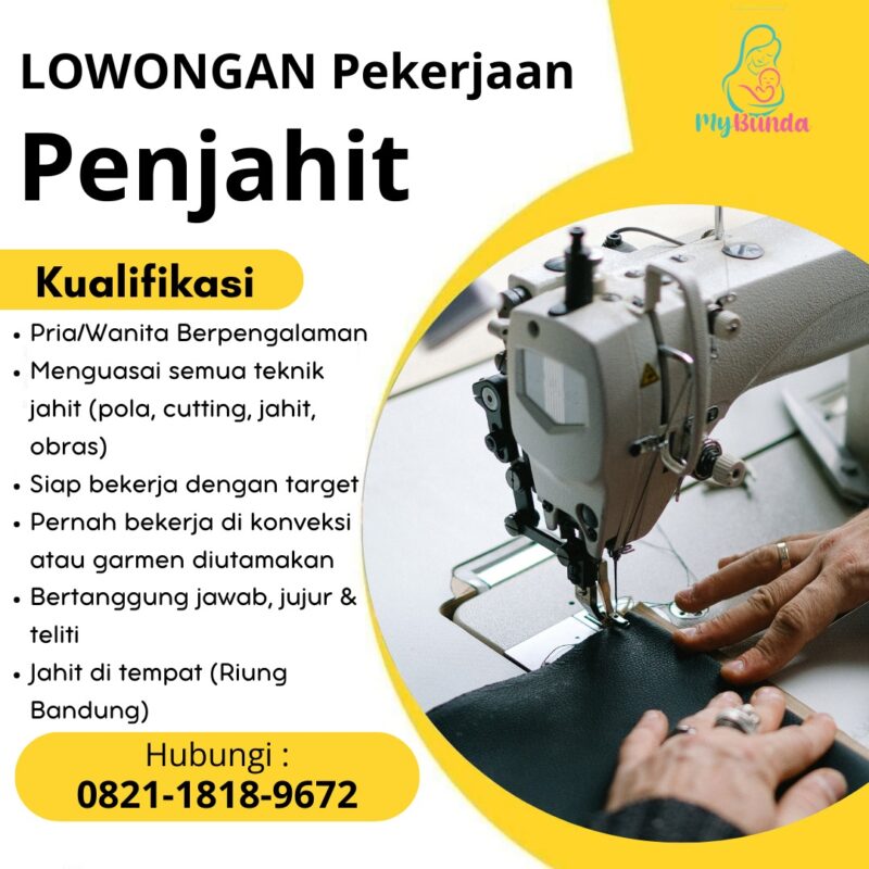 Lowongan Kerja Penjahit - Tukang Potong Kain di My Bunda - LokerBandung.id