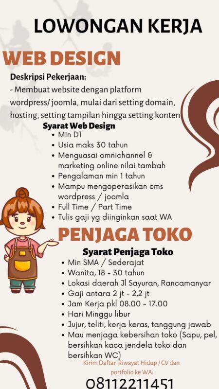 Lowongan Kerja Web Design - Penjaga Toko di Toko Plastik Nuanyar ...