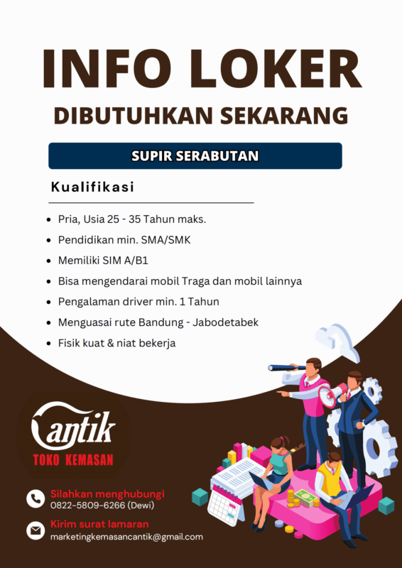 Lowongan Kerja Supir Serabutan di Kemasan Cantik - LokerBandung.id