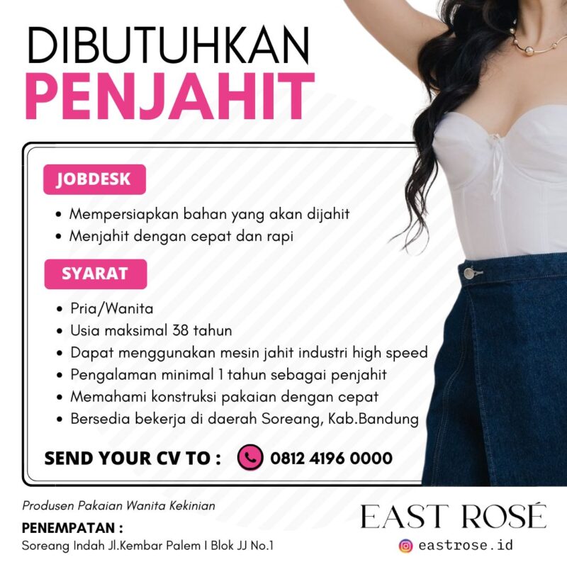 Lowongan Kerja Penjahit di PT. Benteng Hidup Sukses - LokerBandung.id