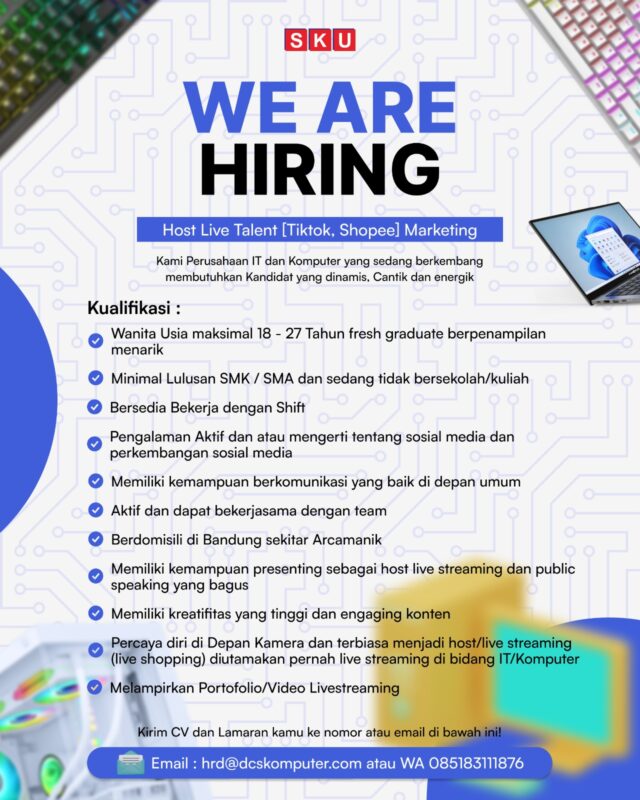 Lowongan Kerja Host Live Talent - Desain Grafis & Konten Kreator ...
