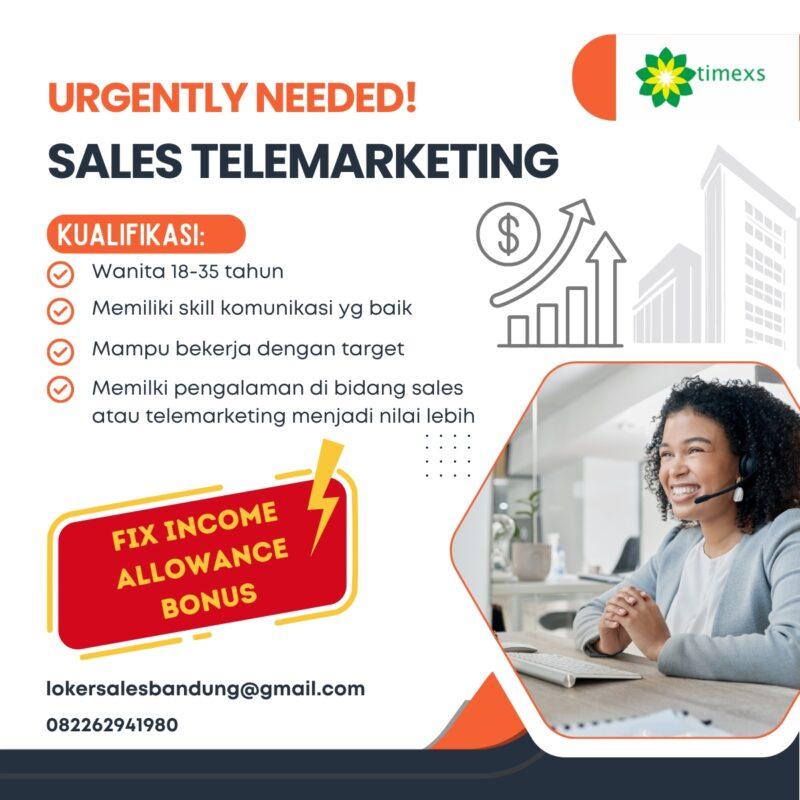 Lowongan Kerja Telesales di PT. Timexs Indonesia - LokerBandung.id Lowongan Kerja Telesales di PT. Timexs Indonesia - LokerBandung.id