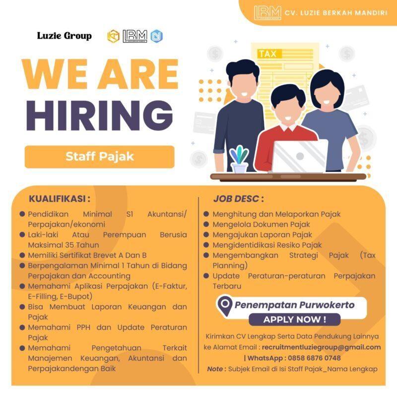 Lowongan Kerja Staff Pajak - Supervisor Digital Marketing - Business Development - Brand ...