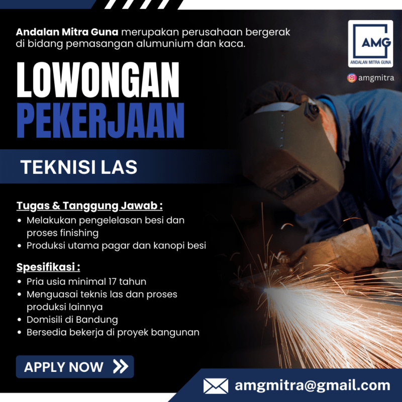 Lowongan Kerja Teknisi Las di Andalan Mitra Guna - LokerBandung.id