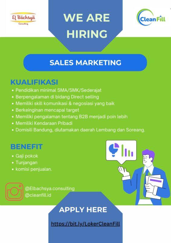 Lowongan Kerja Sales Marketing di CleanFill - LokerBandung.id