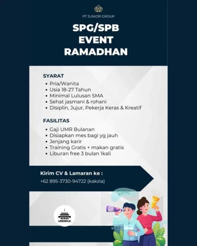 Lowongan Kerja SPG/SPB Event Ramadhan di PT. Indo Junior Group - LokerBandung.id